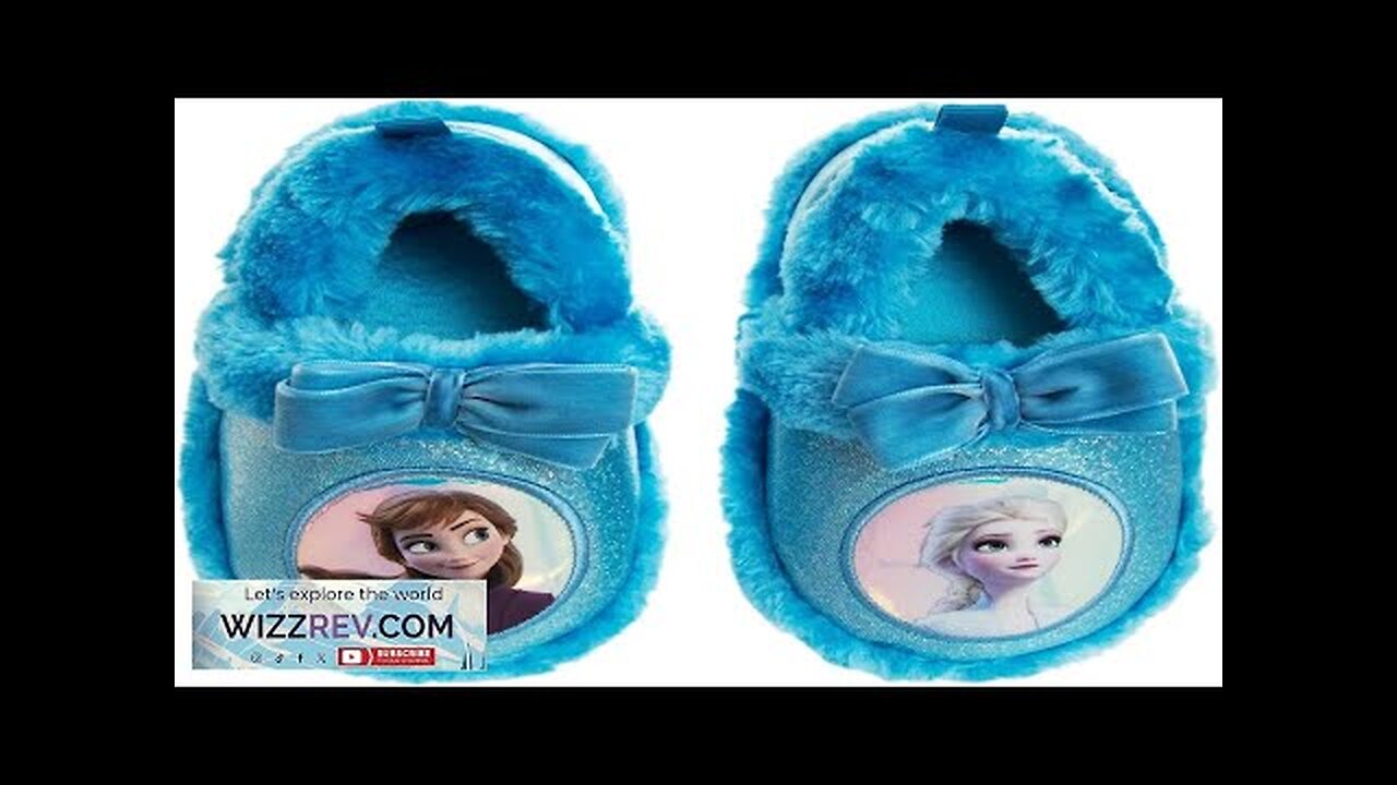 Disney Frozen Elsa and Anna Girls Slippers Plush Non-Slip Comfy Fluffy ...