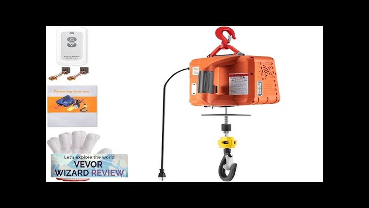 VEVOR Electric Hoist Winch 1100lbs Portable Electric Winch 1500W 110V ...