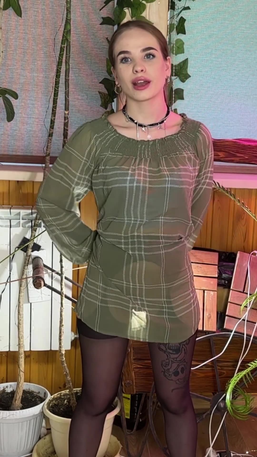 Try on Transparent dresses Backlit