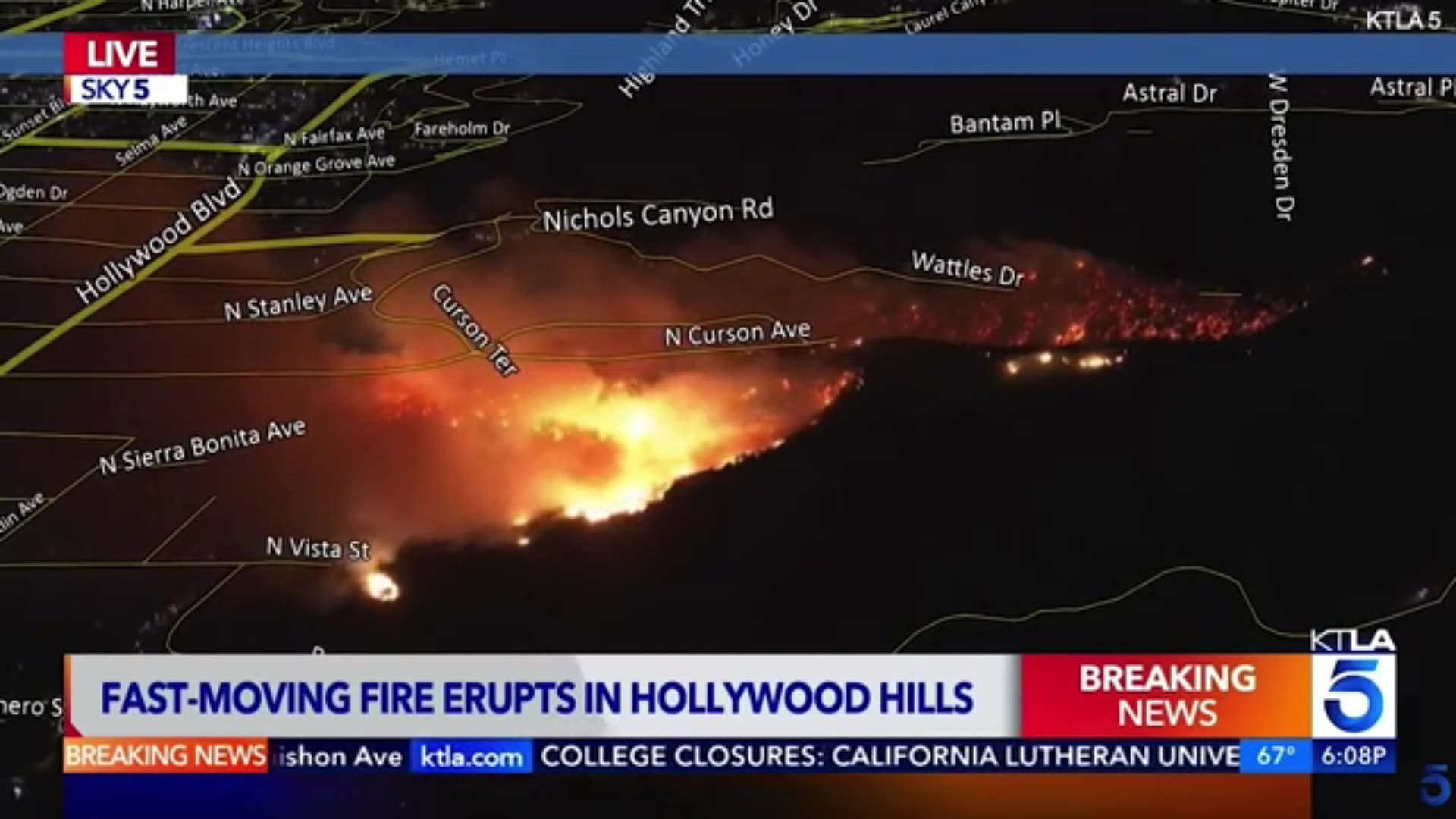 LA's iconic Hollywood Boulevard is evacuated as fire erupts in ...