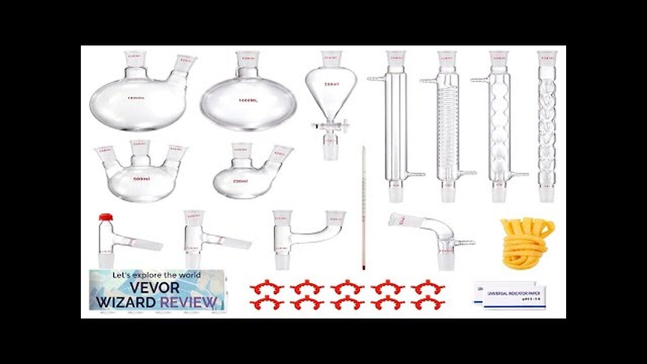 VEVOR Lab Distillation Kit 3.3 Boro Lab Glassware Distillation Kit with ...