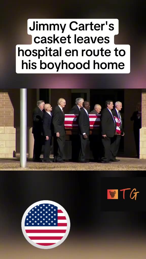 Jimmy Carter casket enroute to his childhood home #jimmycarter #viral # ...