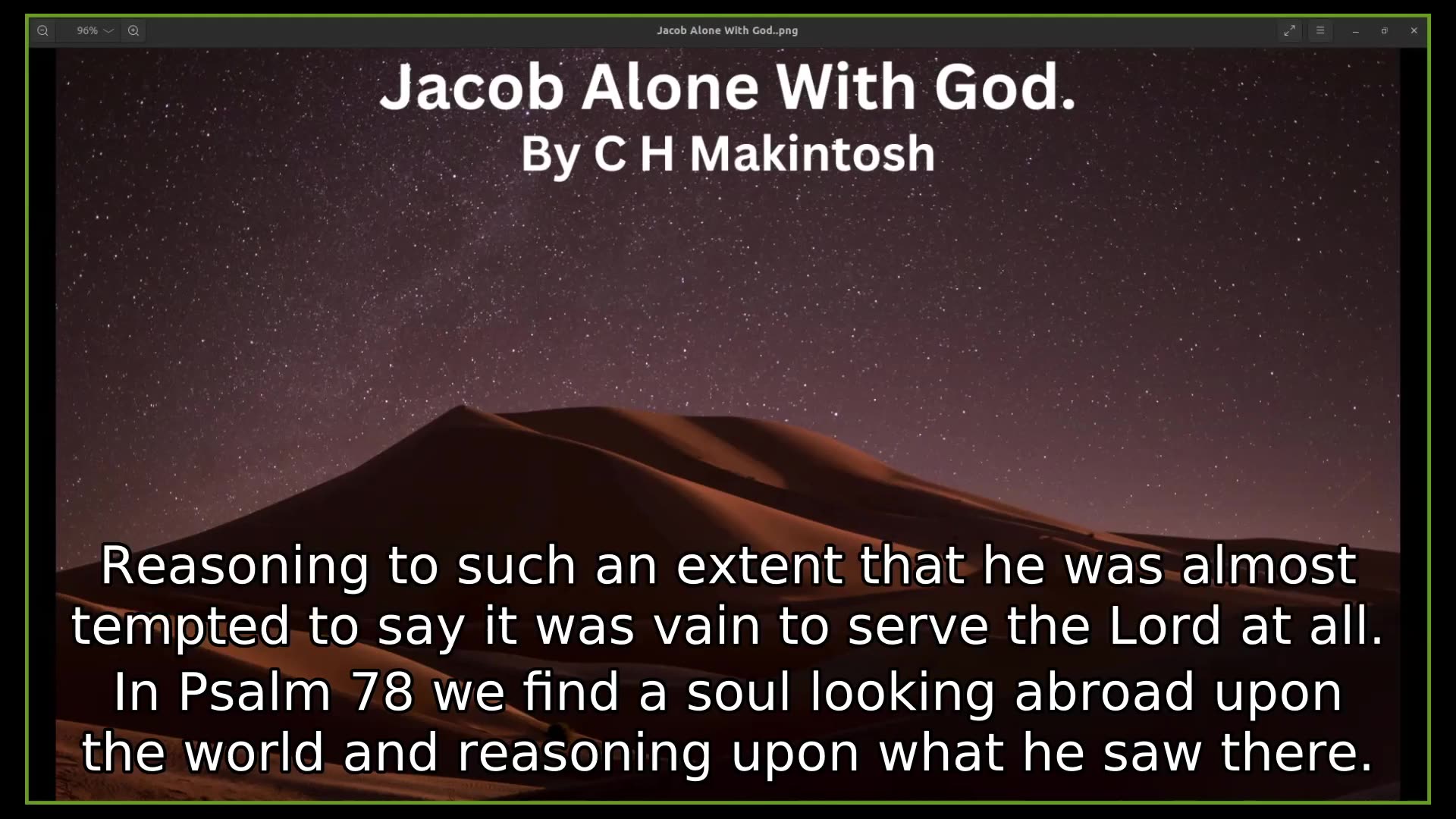 Jacob Alone With God By C H Makintosh