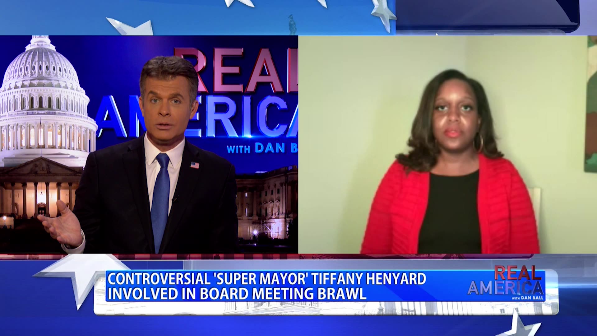 REAL AMERICA -- Dan Ball W/ P Rae Easley, Mayor Tiffany Henyard Board ...