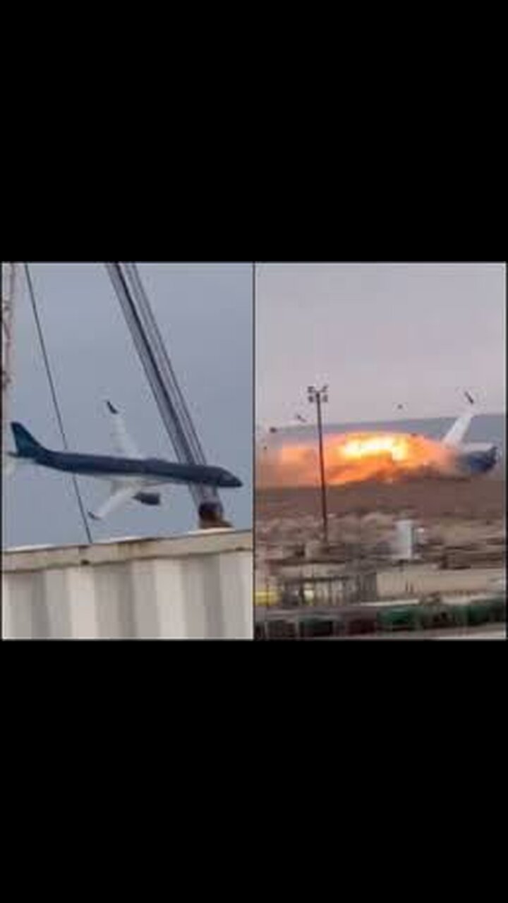 Video showing the crash of Azerbaijan Airlines Flight 8243