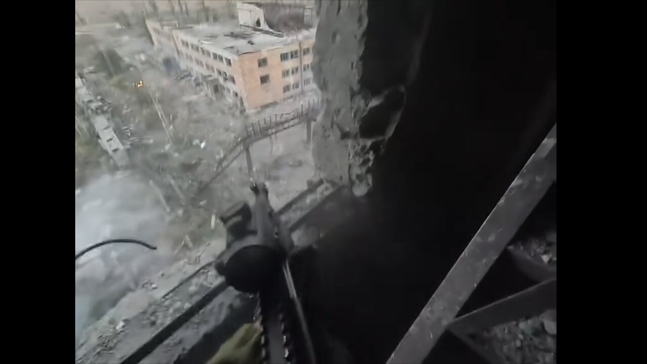 Ukranian soldier defending his position against Russians