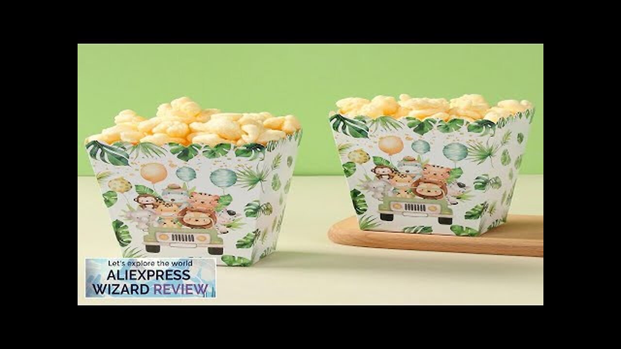 Jungle Animal Popcorn Boxes Zoo Treat Boxes Paper Jungle Theme Birthday ...