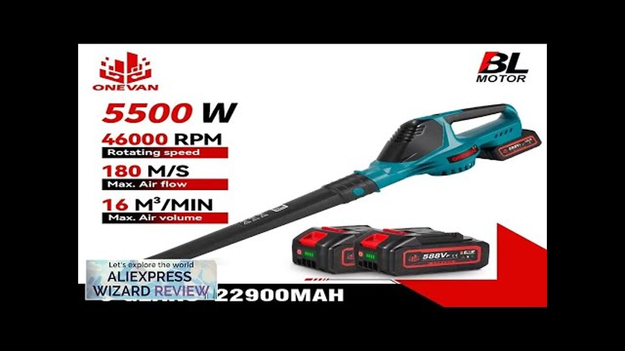 ONEVAN 5500W Brushless Electric Air Blower Cordless Leaf Dust Snow ...