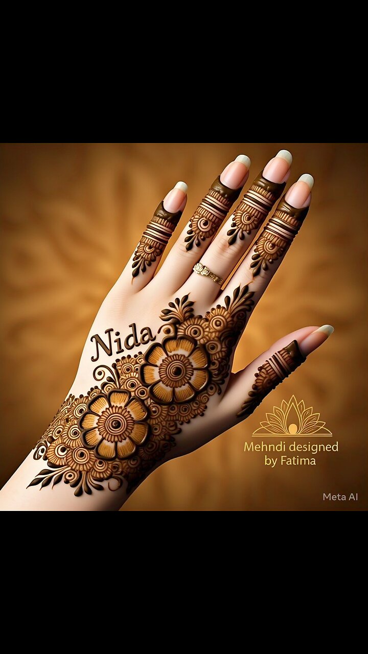 marriage bridal mehndi designs for hands photo |Nida name mehndi design ...