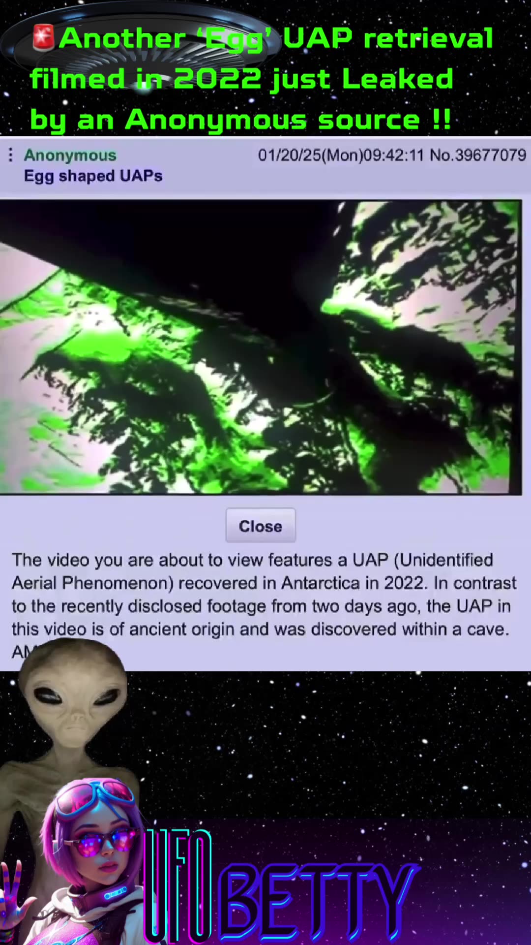 🚨Another ‘Egg’ UAP 2022 Retrieval vid posted anonymously