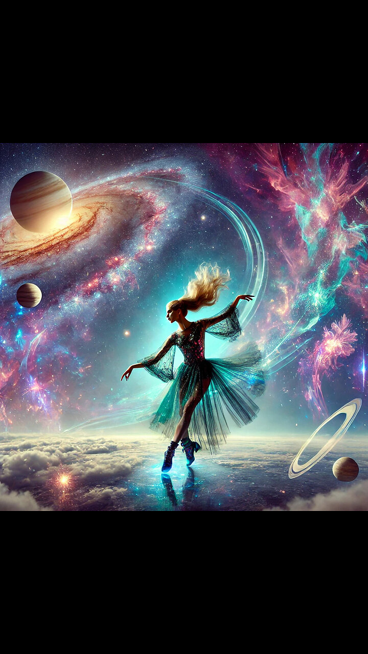Mesmerizing Cosmic Dance | Ethereal Model in Futuristic Sci-Fi World