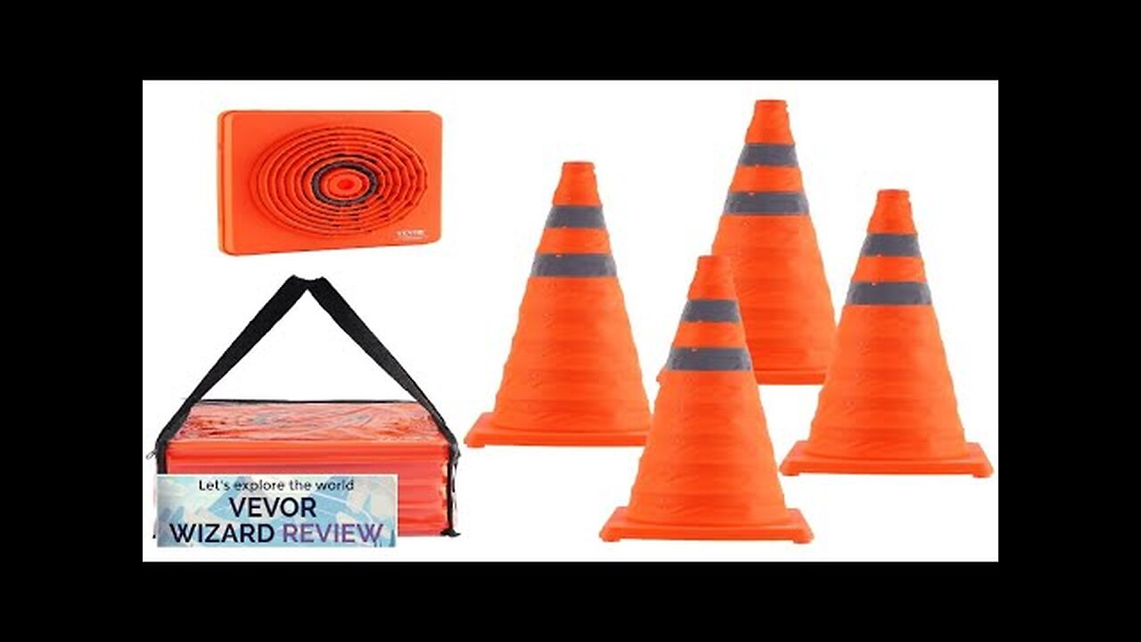 VEVOR Safety Cones 4 Pack 28 inch Collapsible Traffic Cones ...