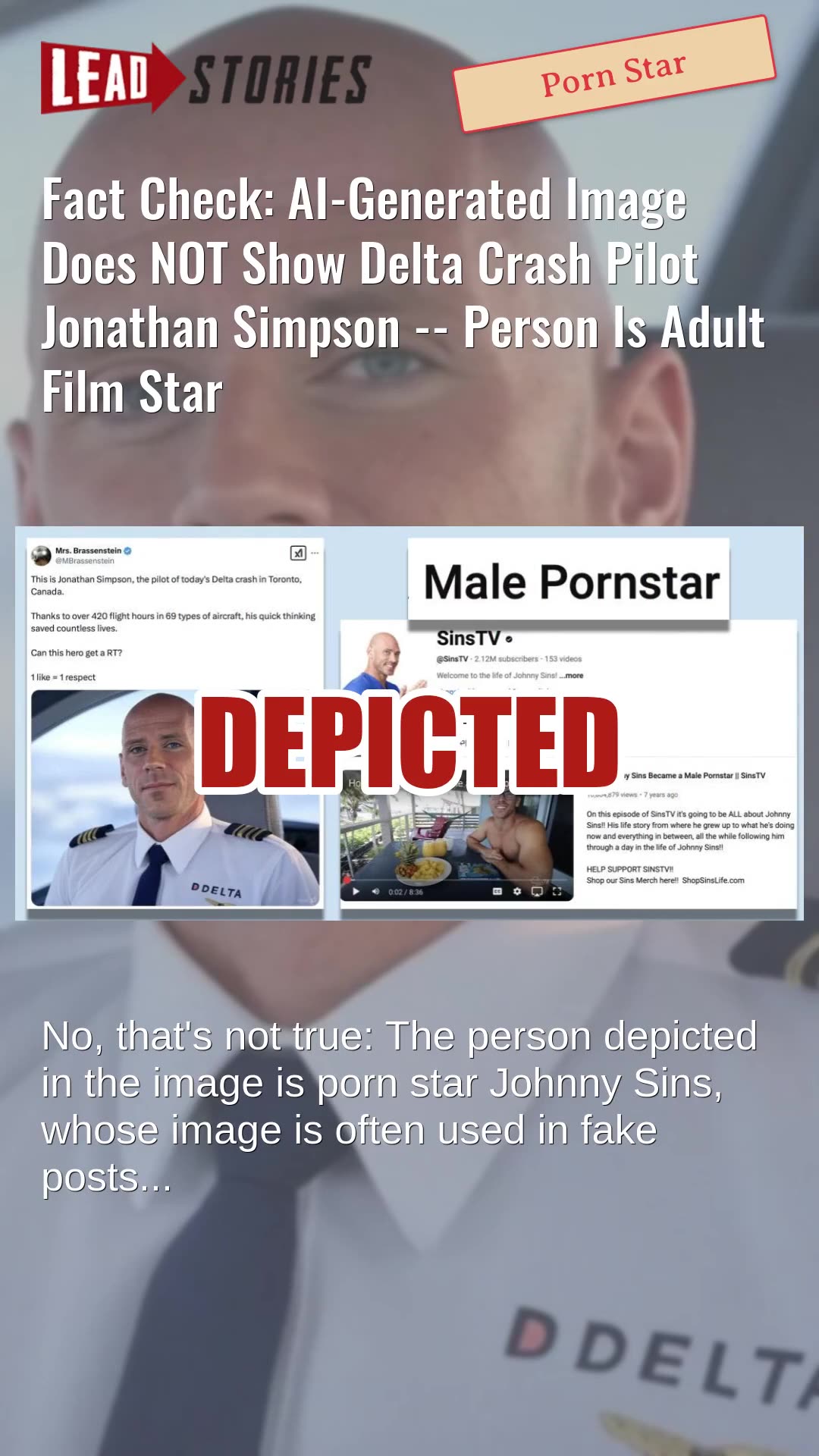 Fact Check: AI-Generated Image Does NOT Show Delta Crash Pilot Jonathan ...