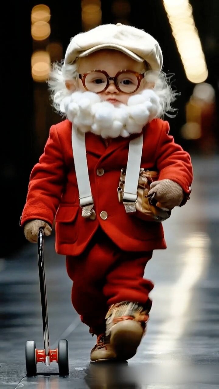 “Cute Babies Modeling Santa Costumes: Cutest Holiday Moments”