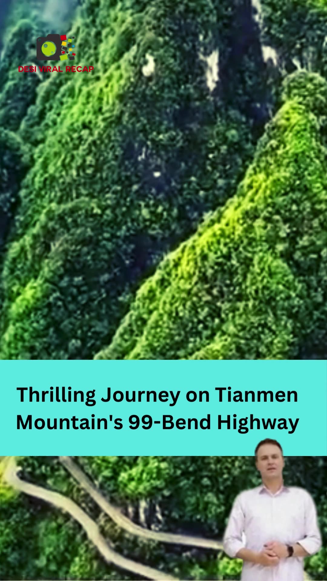 Thrilling Journey on Tianmen Mountain's 99-Bend Highway😮😆