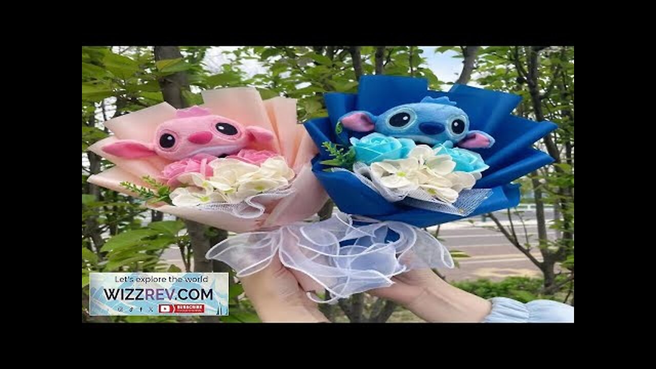 Catoon Stich Winnie the Pooh SpongeBob Plush Doll Toy With Flowers ...