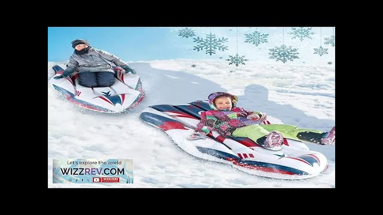 Heavy Duty Inflatable Snow Tube Hard Bottom Sledge Sled with Adult ...