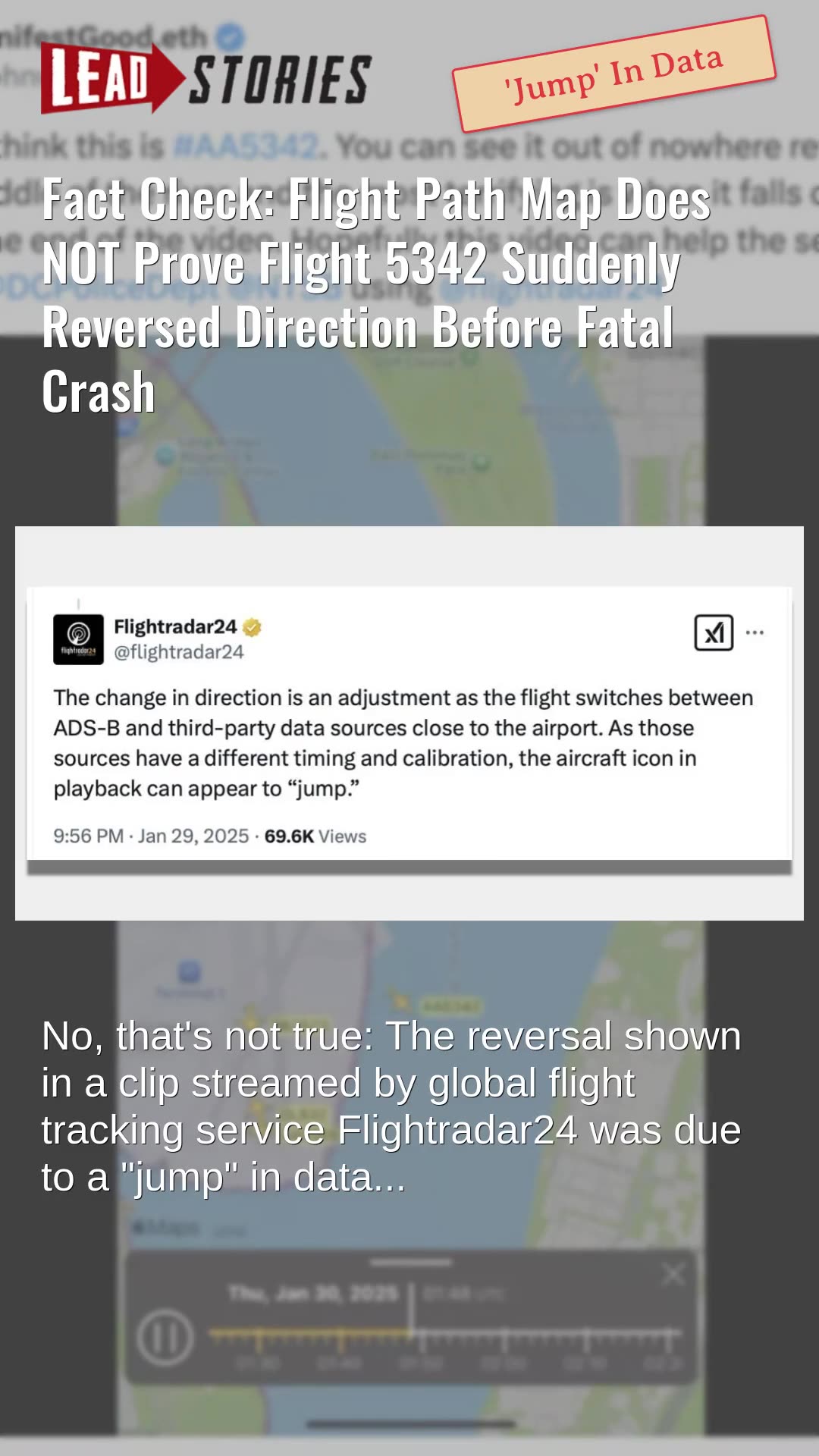 Fact Check: Flight Path Map Does NOT Prove Flight 5342 Suddenly ...