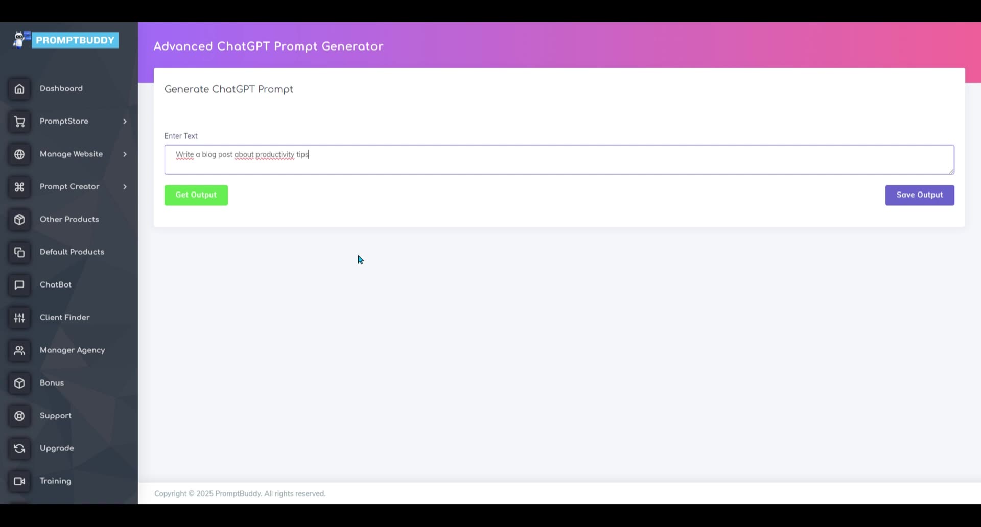PromptBuddy Demo: The A.I. powered prompt generator for ChatGPT, MidJourney, and DALL-E 3