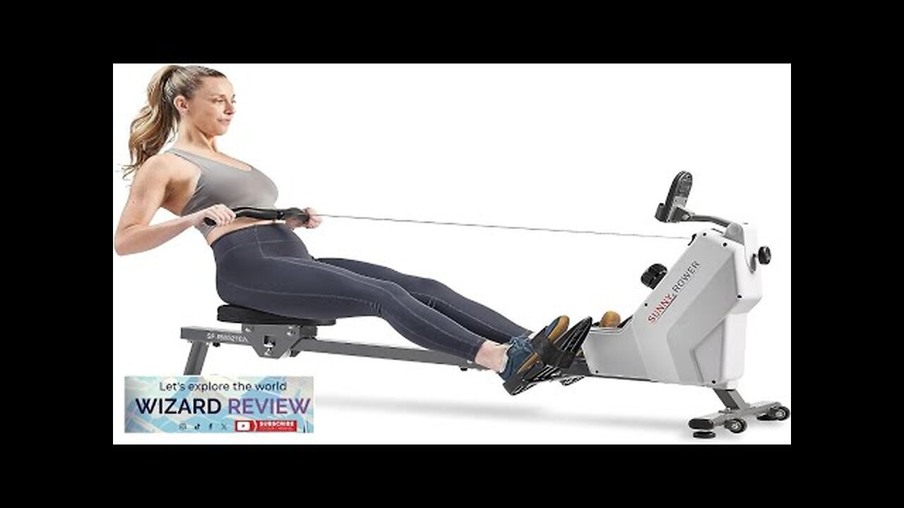 Sunny Health & Fitness Compact Folding Magnetic Rowing Machine with 43 ...