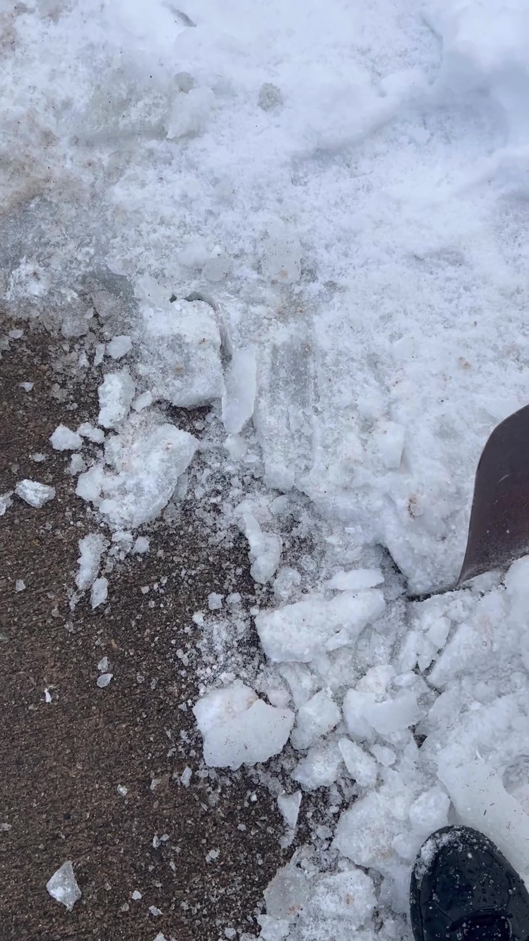 Breaking Thick Ice from My Driveway