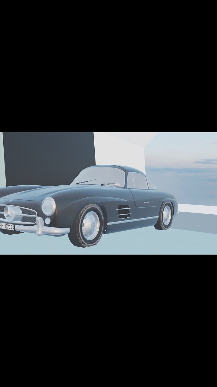 mercedes sl300 animation in blender 3d