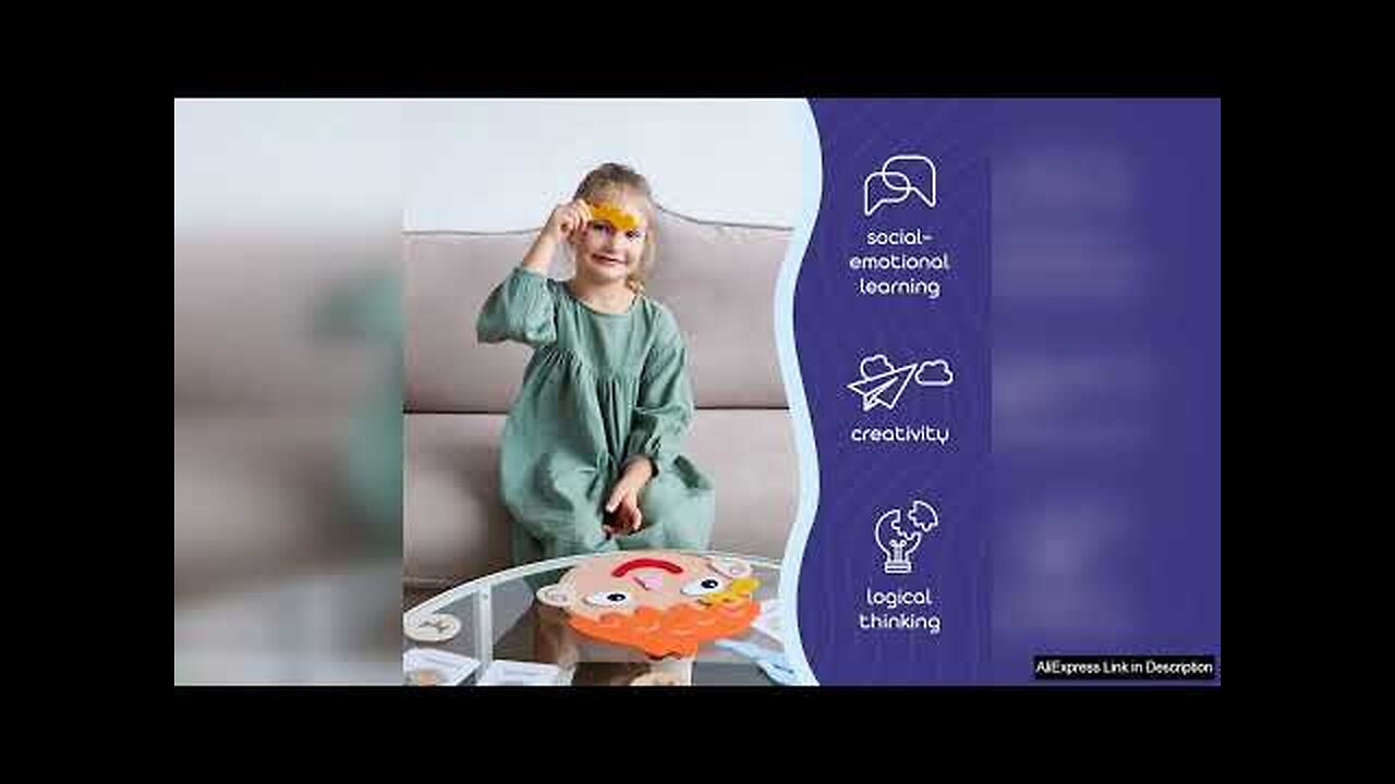 Kids Montessori Facial Expression Game Emotional Change Toys With 9pcs ...