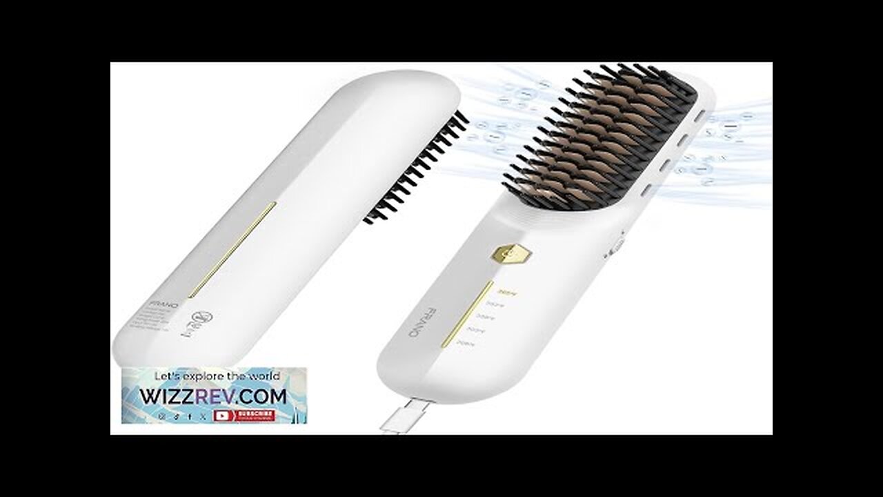 FRANO Cordless Hair Straightener Brush Portable Straightening Brush for ...