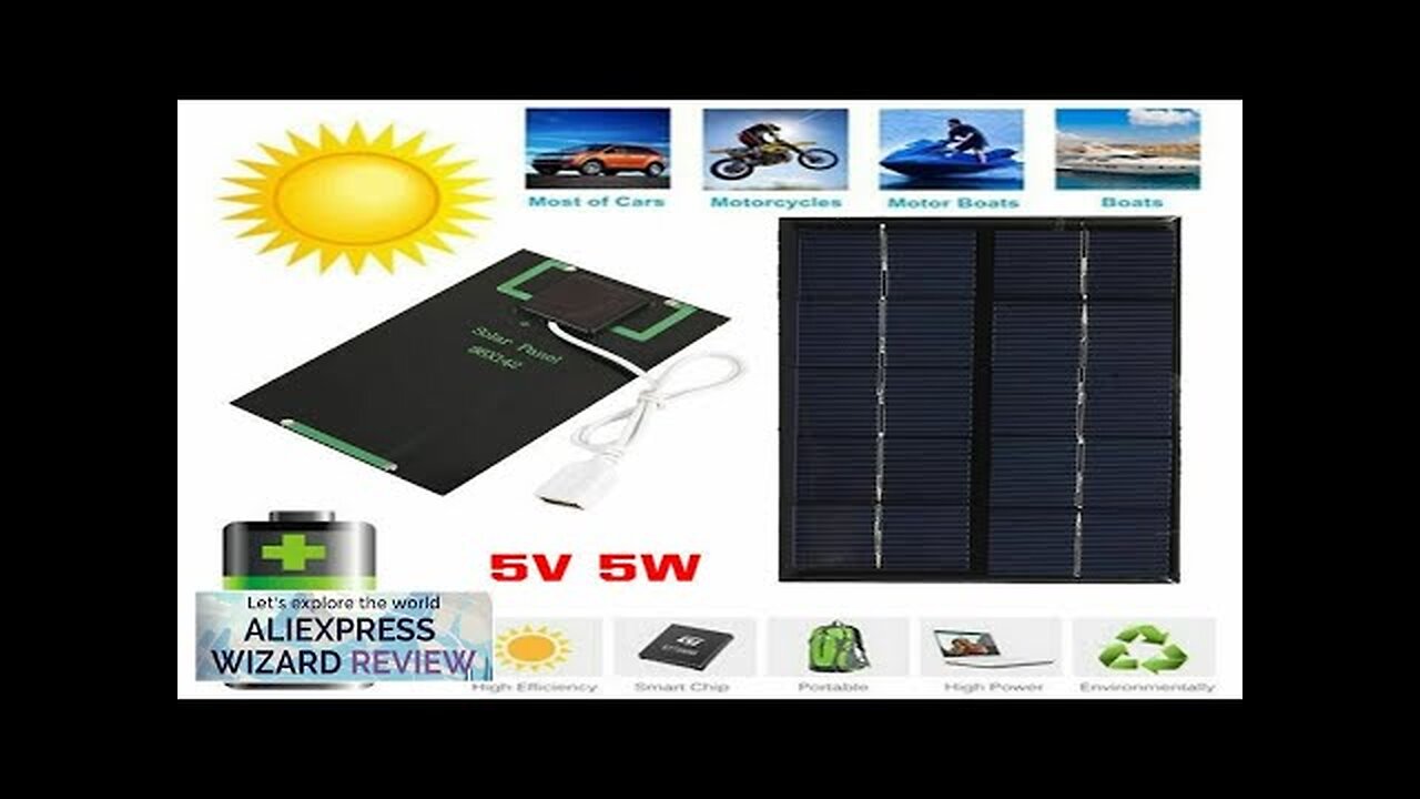 USB Solar Panel Outdoor 5W 5V Portable Solar Charger Pane Climbing Fast ...