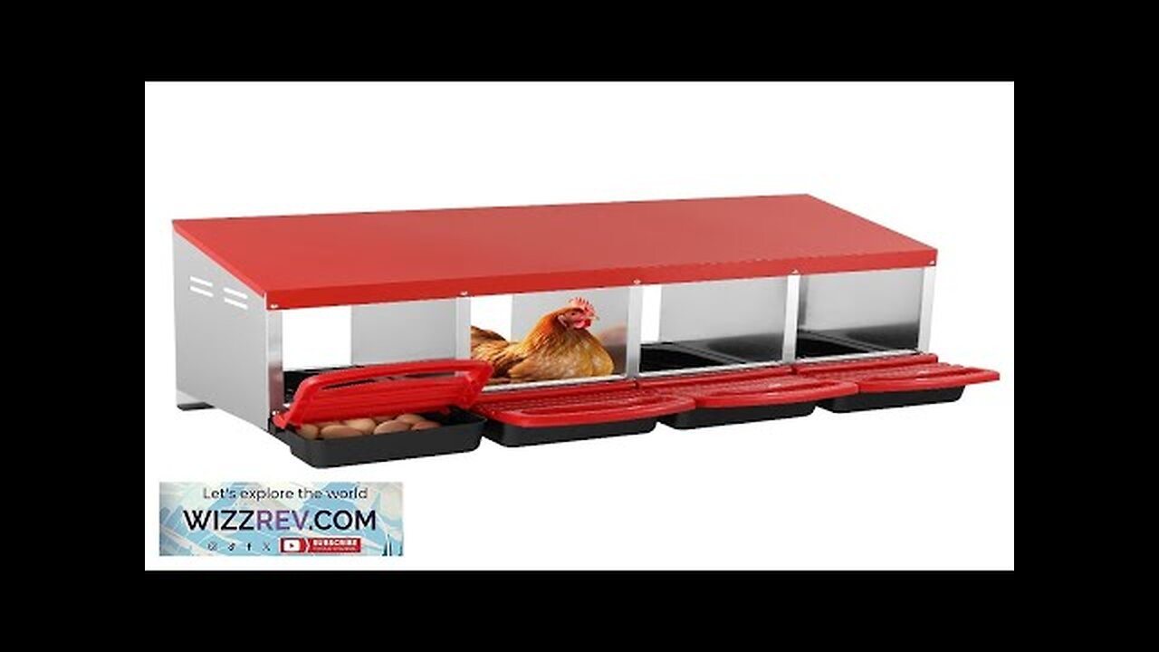VEVOR 4-Compartment Chicken Nest Box Mental Box with Inclined Nesting ...