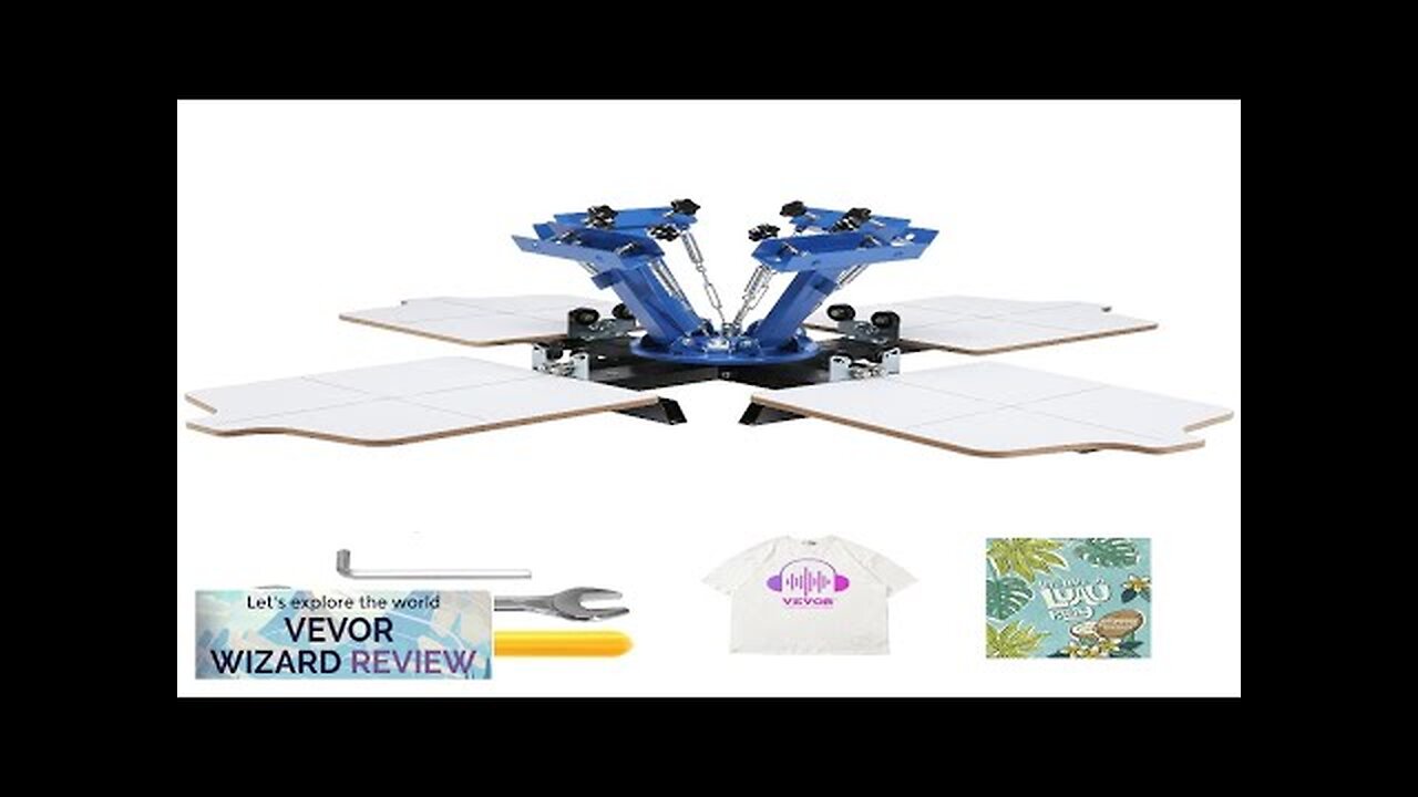 VEVOR Screen Printing Machine 4 Color 4 Station 360° Rotable Silk ...
