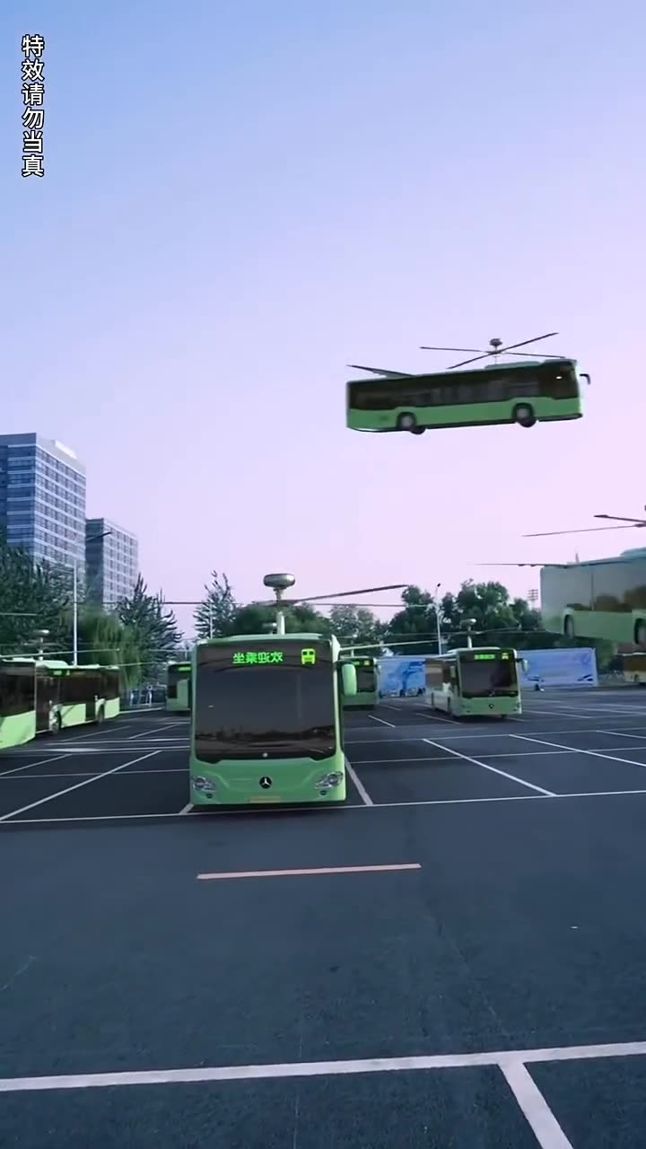 "Welcome to 2050: The Future Flying Bus Rumble | AI-Generated Viral Video!"