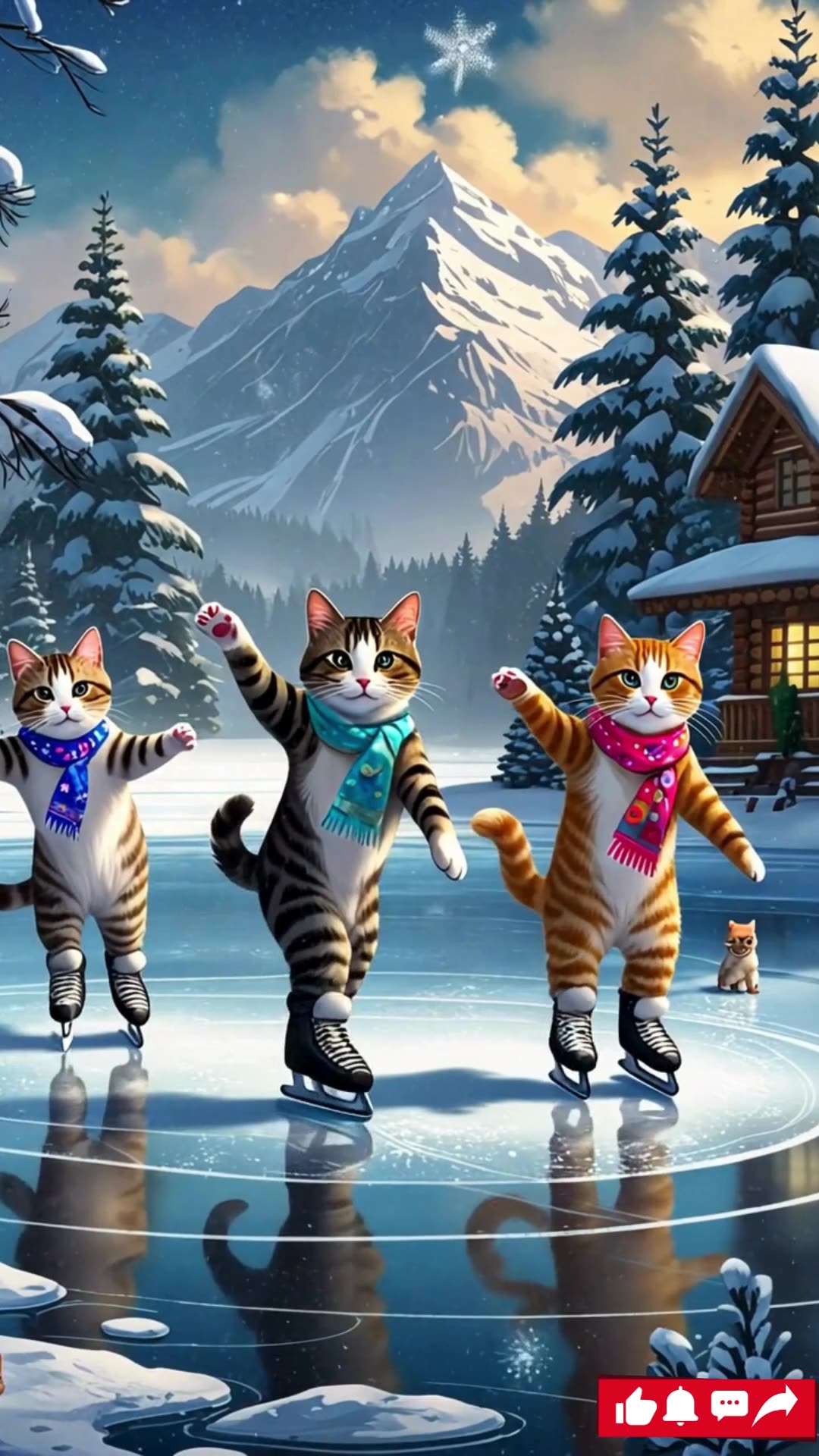 Cute Cats Ice Skating Adventure