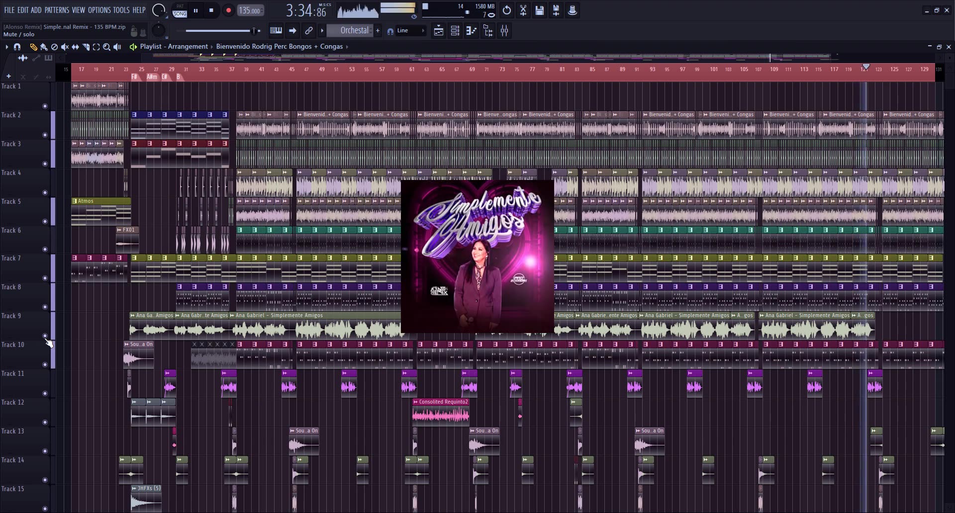 Making FL Studio: Simplemente Amigos - Ana Gabriel - Bachata Remix - 135BPM