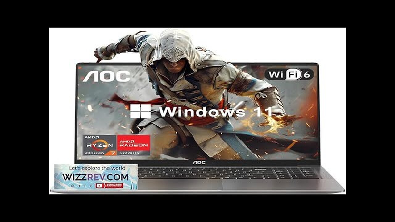 AOC Gaming Laptop with AMD Ryzen 7 5700U Processor(8C/16T Up to 4.3GHz ...