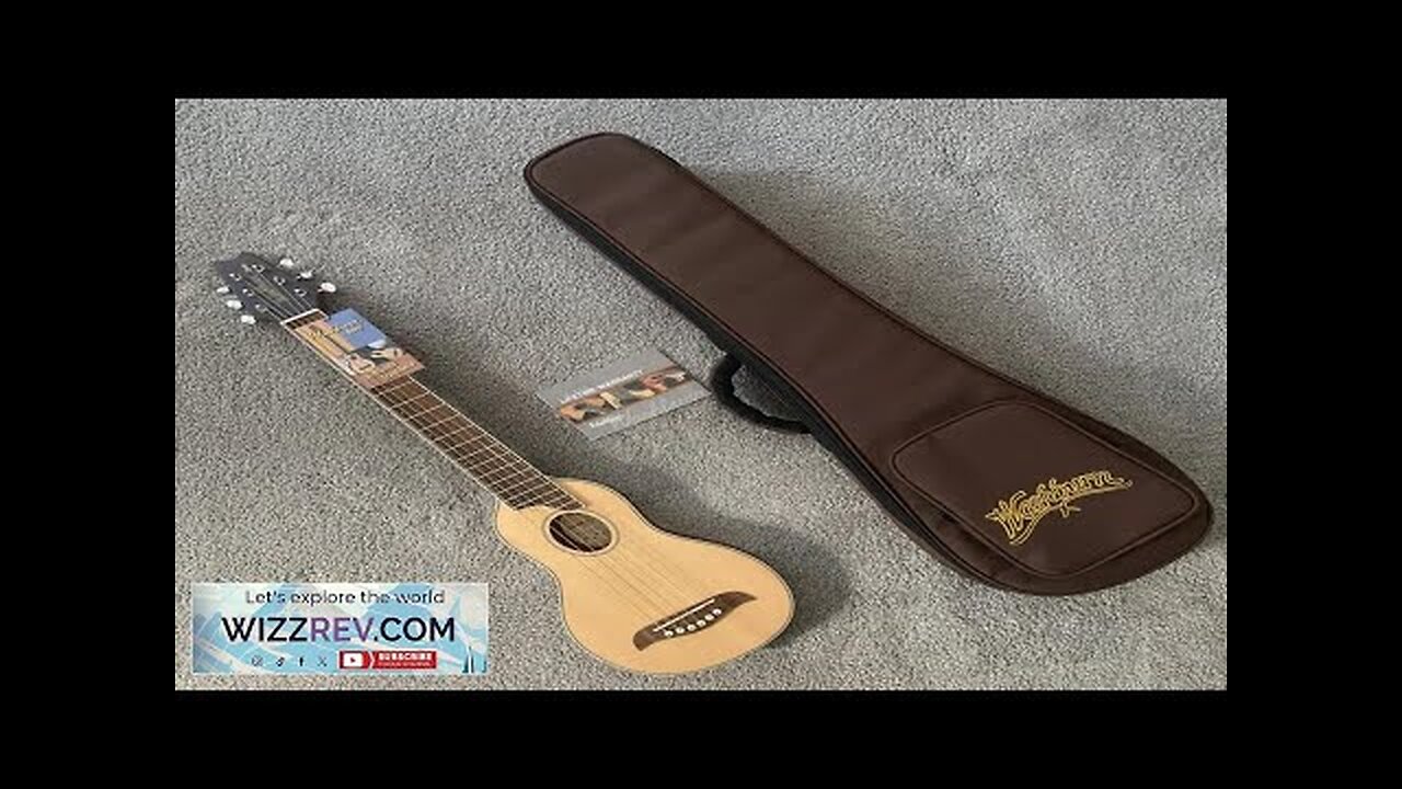 Washburn Rover 34' Solid Top Travel Acoustic Guitar Portable Sittica ...