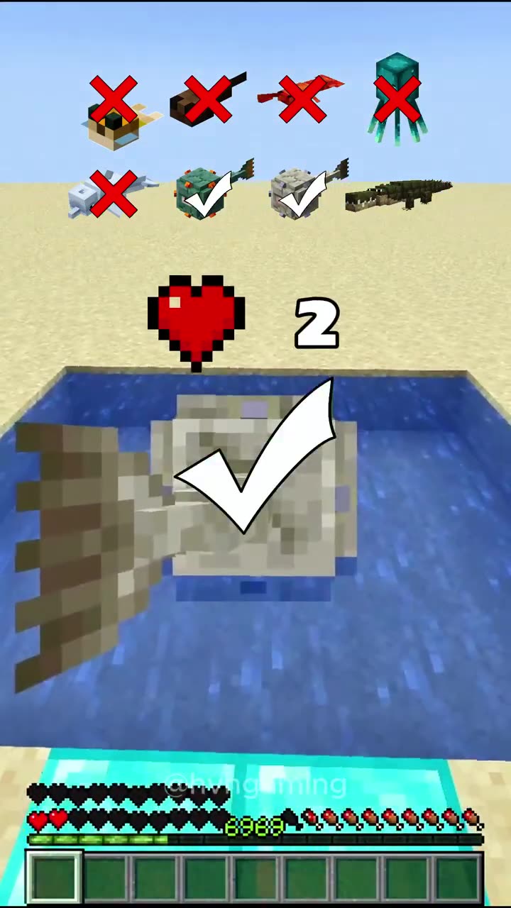 Minecraft Suffocation Damage vs Water Mobs 🤯 (Sigma Boy) #shorts #minecraft