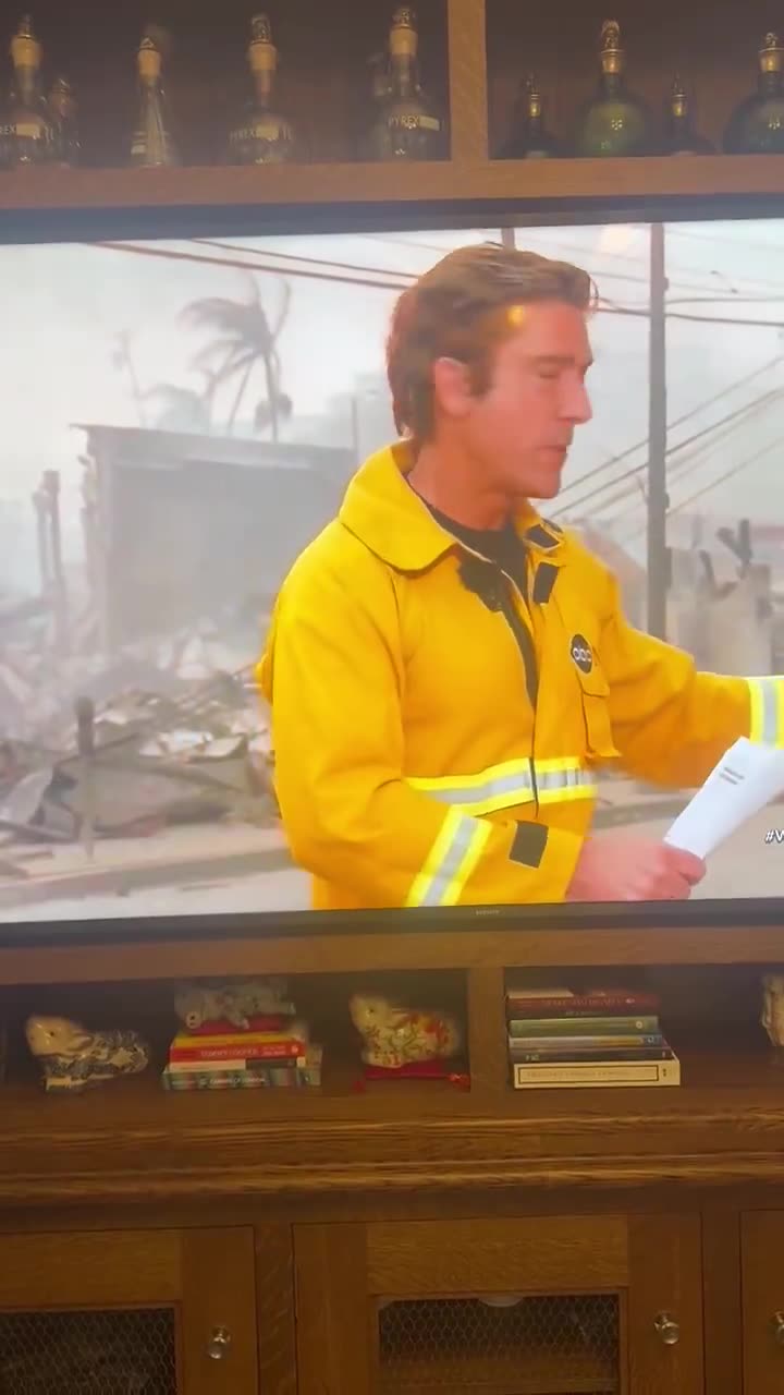 ABC News reporter David Muir wears a wooden PEG on the back of his jacket