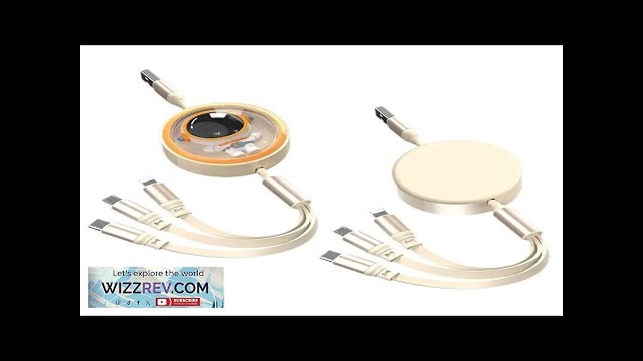 6A 100W USB-A to Type-C/Micro/iP Retractable Cable Fast Charging Data ...