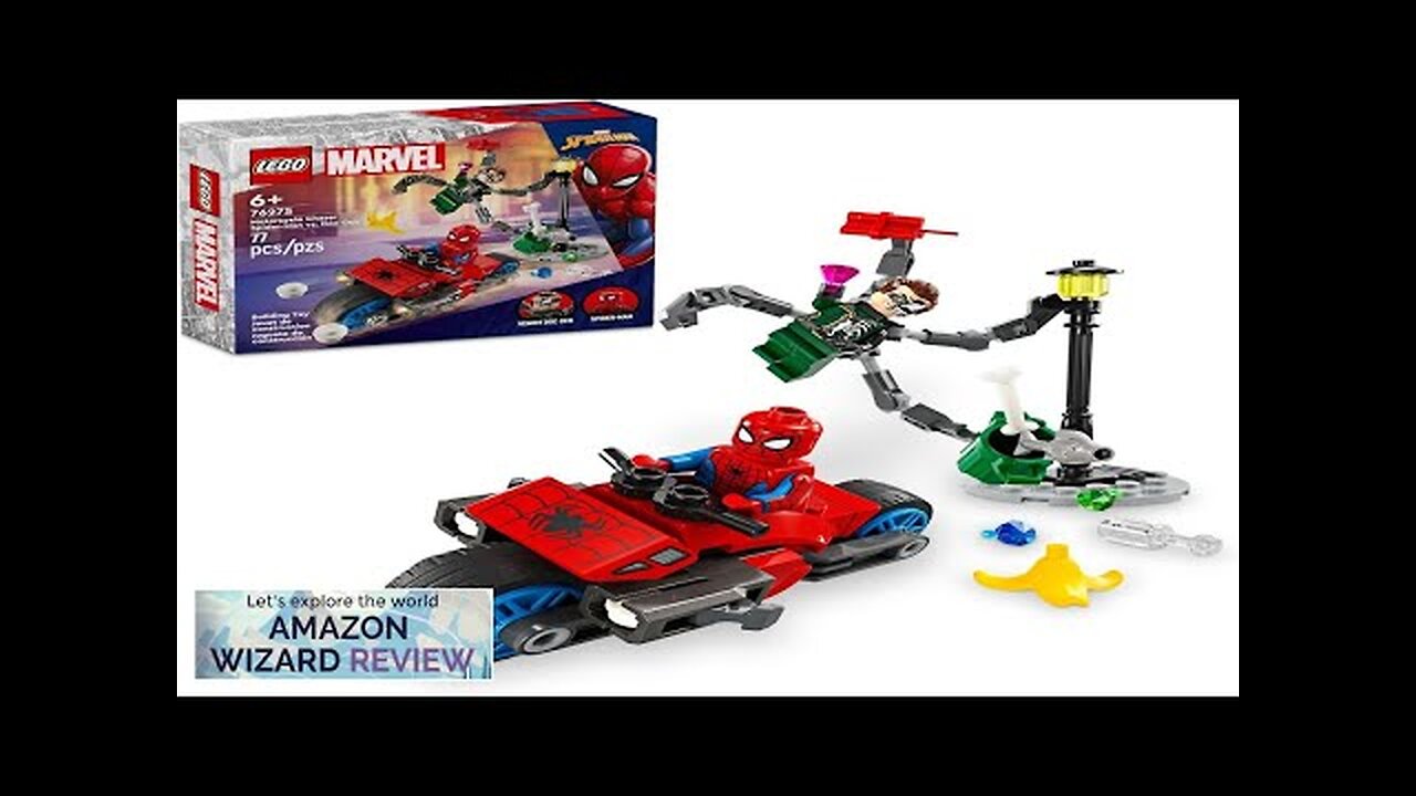 LEGO Marvel Motorcycle Chase: Spider-Man vs. Doc Ock Buildable Toy for ...
