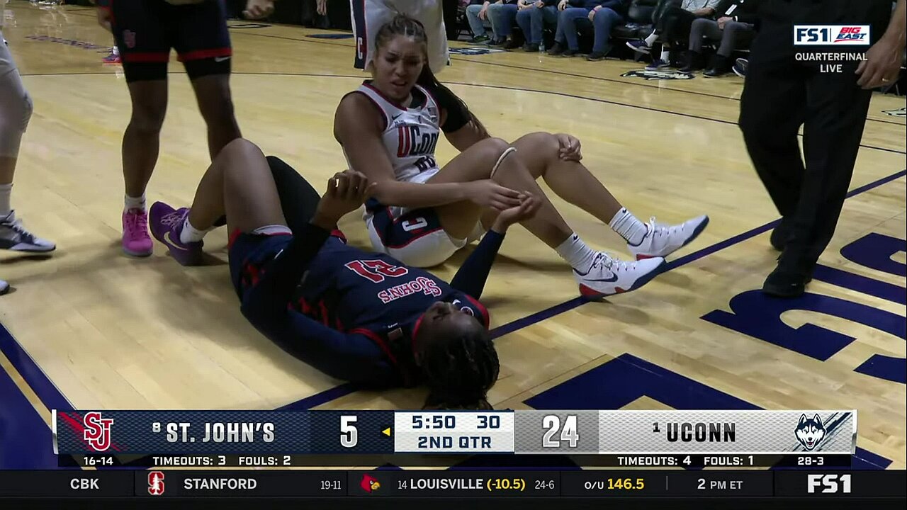 👀 Ice Brady TAKEN DOWN, stares down opponent | UConn Huskies Women's ...