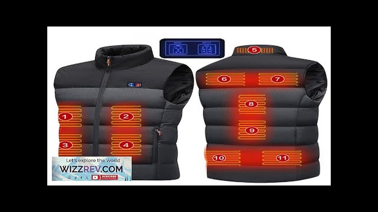 TENGOO HV-11 Heated Vest 11 Heating Areas Men Jacket Heated Winter ...