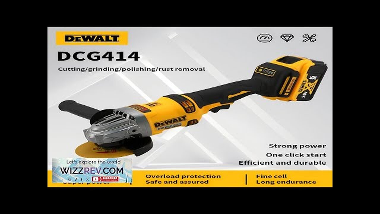 Dewalt 20V Battery DCG414 100MM/125MM/150MM Brushless Angle Grinder ...