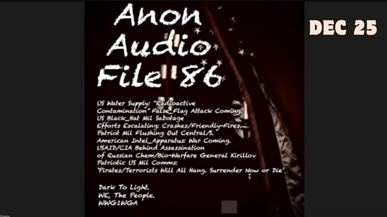 Sg Anon Update Today Dec 25: "Us Water System "Radioactive Event" - Mil ...