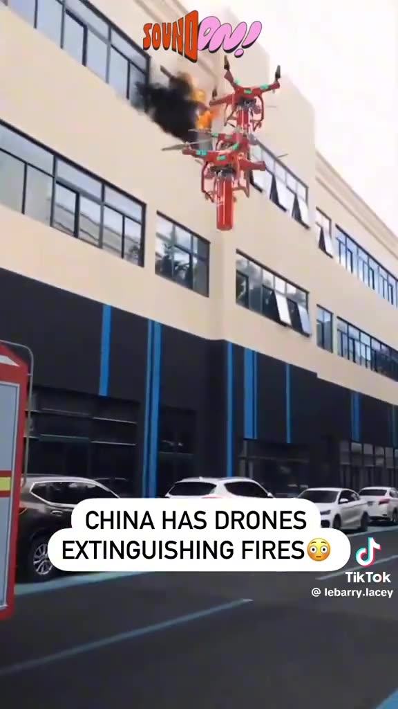China has drones extinguishing fires