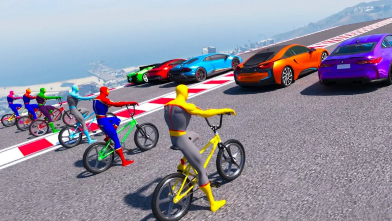 GTA V Epic New Stunt Race For Car Raching Challenge Boats Car ...