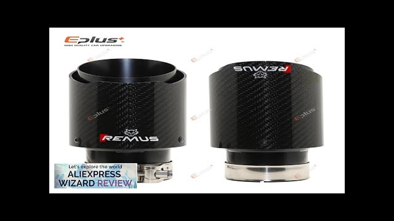 REMUS Car Gloss Carbon Fiber Muffler Tip Exhaust System Pipe Mufflers ...