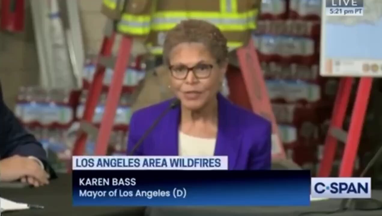 President Trump and Los Angeles Mayor Karen Bass clashed during a live ...