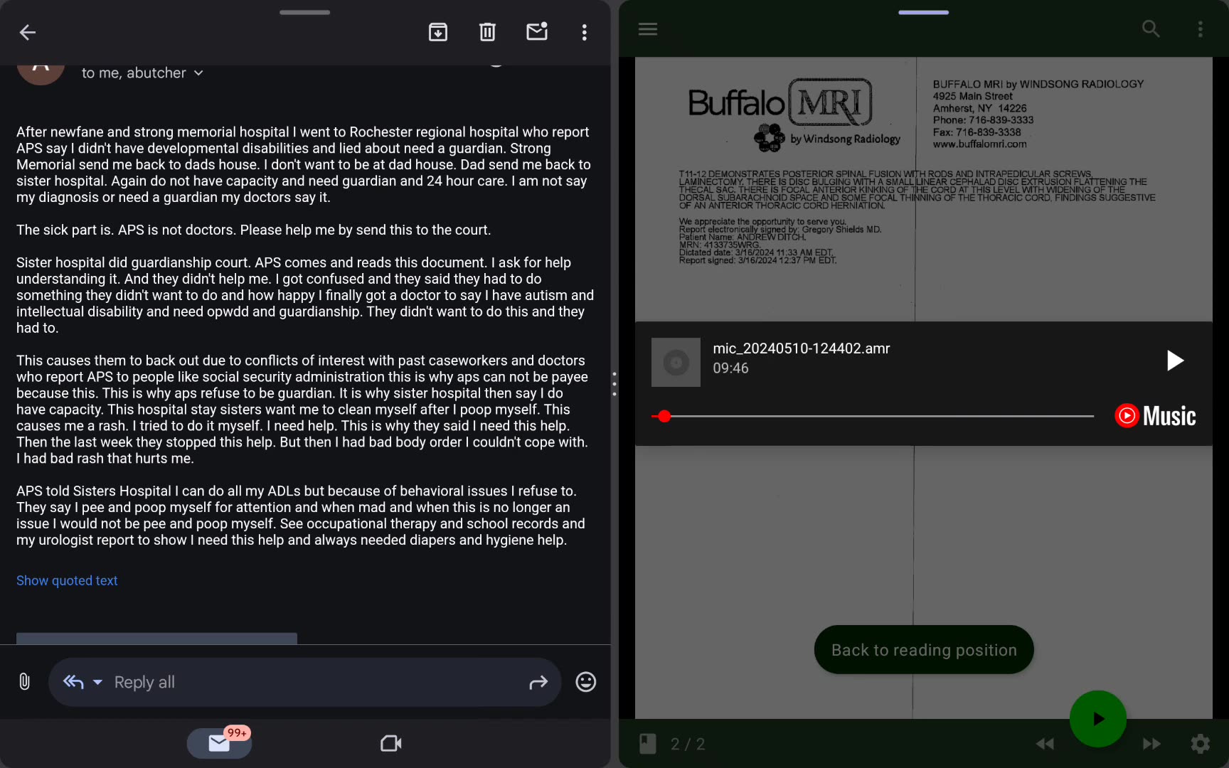 Andrew Ditch Attacks his Father in the Car (Audio Recording) (August 2024)