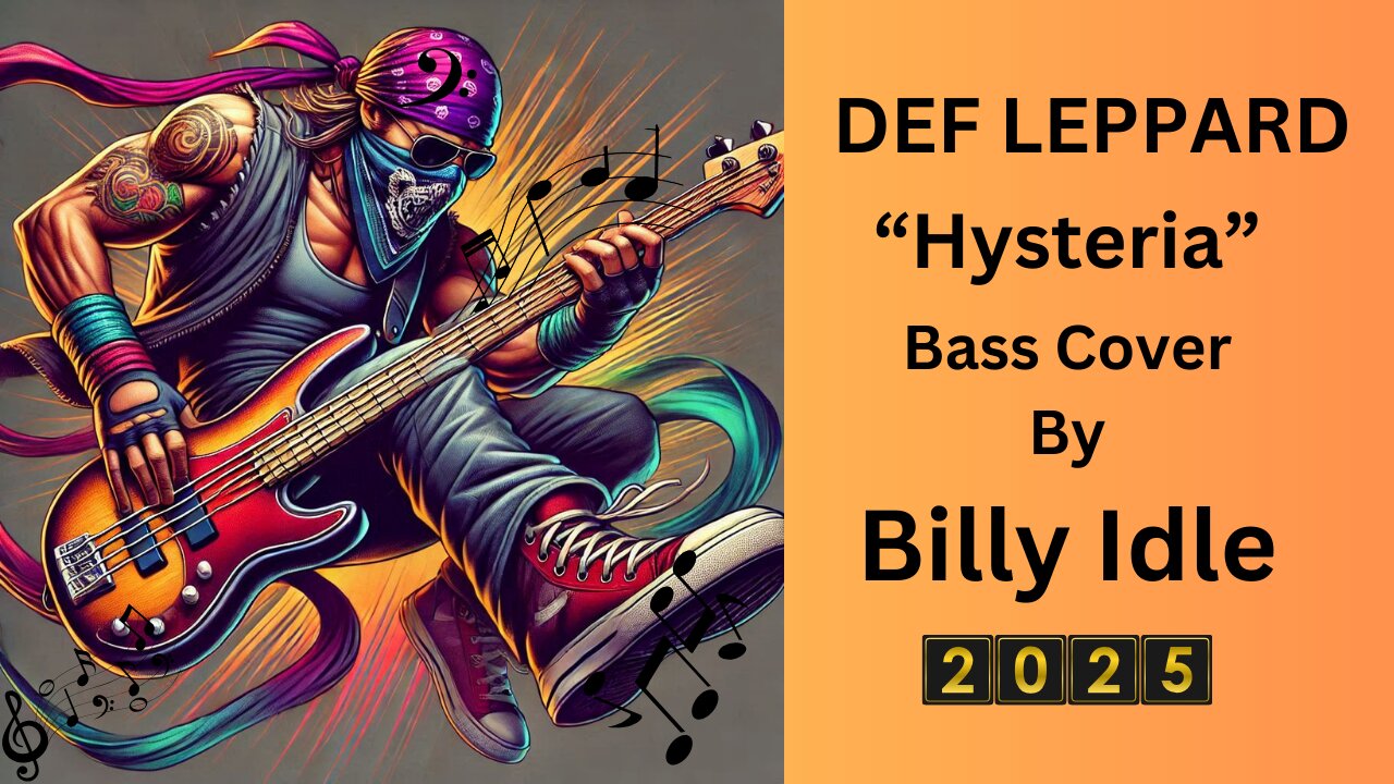 🎸 Def Leppard's 'Hysteria'| Bass Cover | Billy Idle |2025 🎸